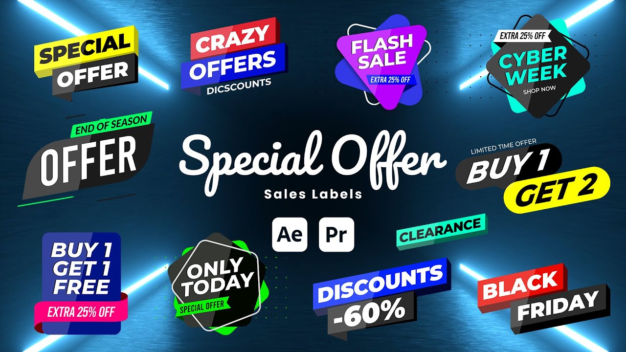 Special Offer Labels After Effects Tutorial - YouTube