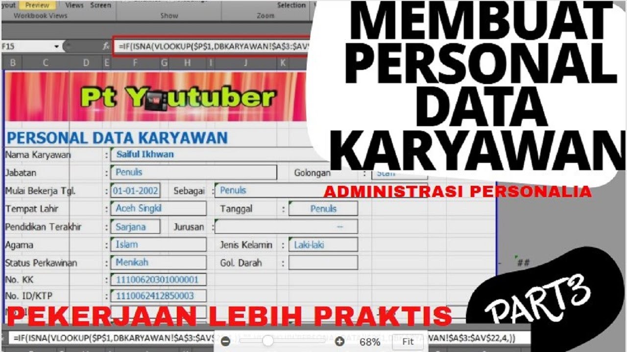 ADMINISTRASI PERSONALIA PART 3 MEMBUAT PERSONAL DATA KARYAWAN TANPA ...