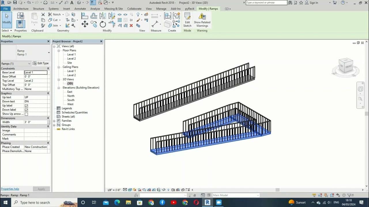 PLACING & MODIFYING RAMP IN REVIT ARCHITECTURE - YouTube