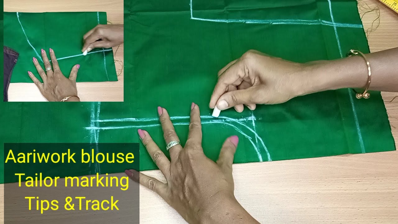 Aariwork blouse Tailoring markings easy methods for beginners - YouTube