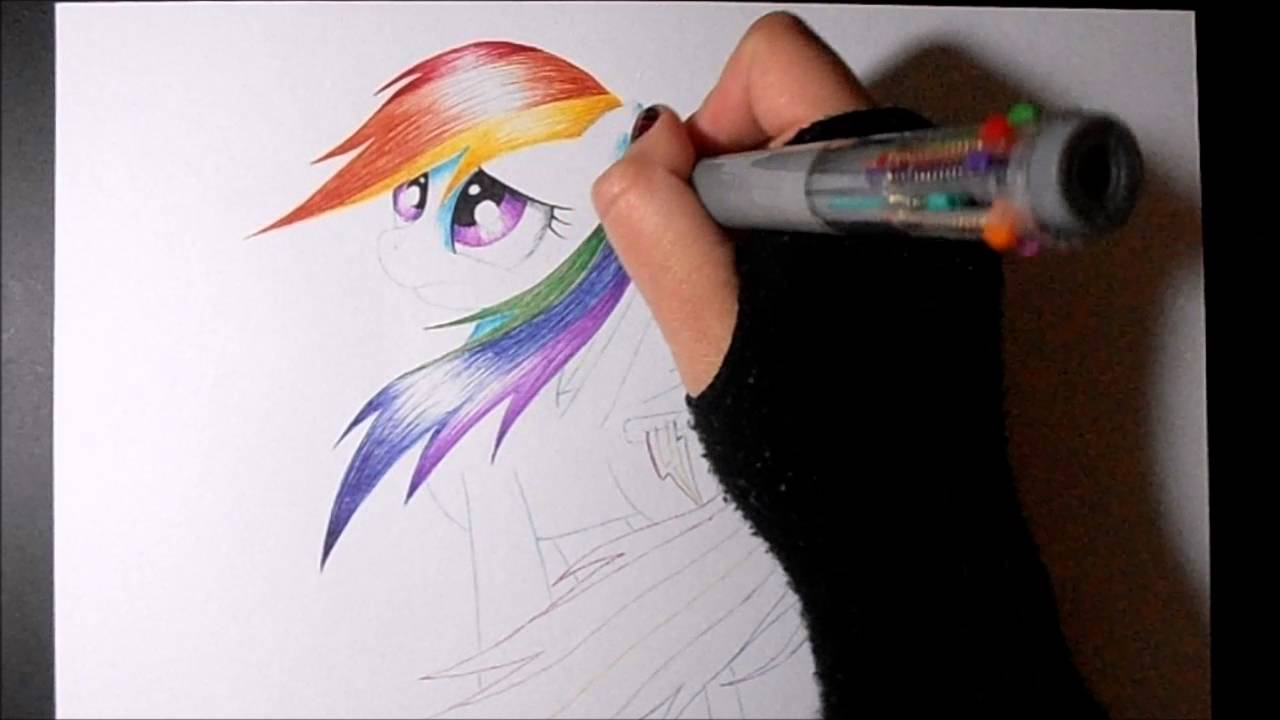 Speed drawing - MLP - Rainbow Dash - YouTube
