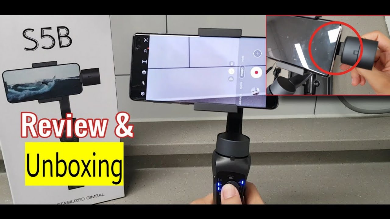 Review [UNBOXING] S5B 3-Axis Stabilized Gimbal VLOG OutDoor Shooting ...