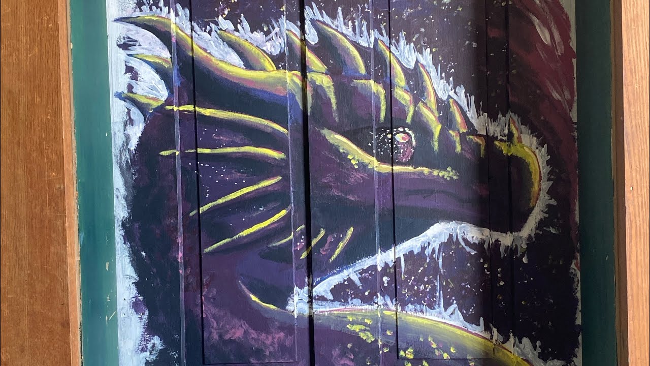 The Midnight Artist is live painting on my door! - YouTube