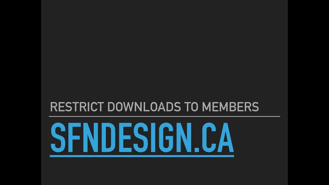 Restricted Downloads to Your Members in WordPress - YouTube