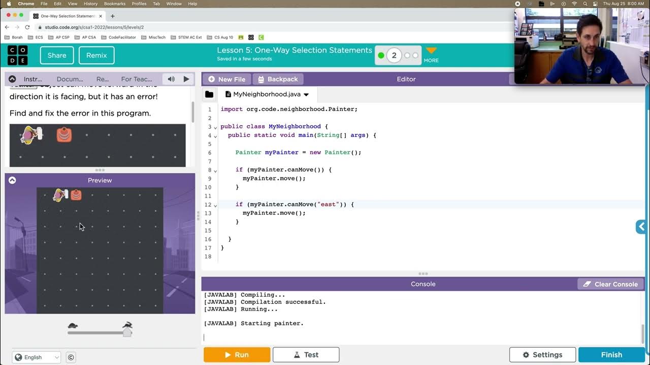 Code.org AP CSA U1L5 One-Way Selection Statements - YouTube