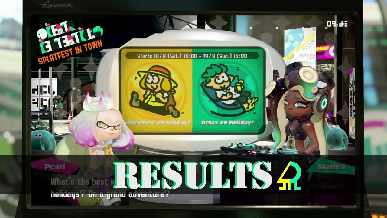 Splatoon 2 Results || #16 Adventure VS Relax (EU) || Splatfest - YouTube