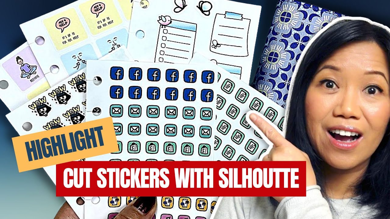 Print & Cut Digital Stickers using a Silhouette Cutting Machine - YouTube