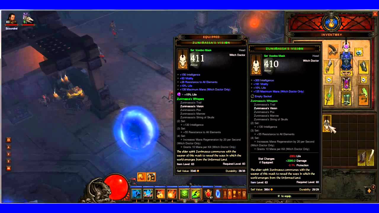 Diablo 3 ID'ing Voodoo Mask Zunni's Vision - YouTube