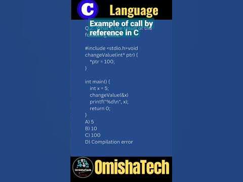 Example of call by reference | Cprogramming#shorts#viral #omishatech#cprogramming # ...