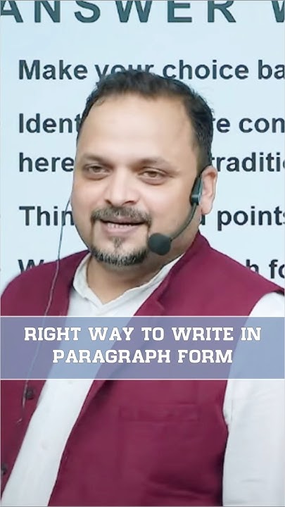 RIGHT WAY TO WRITE IN PARAGRAPH FORM - YouTube
