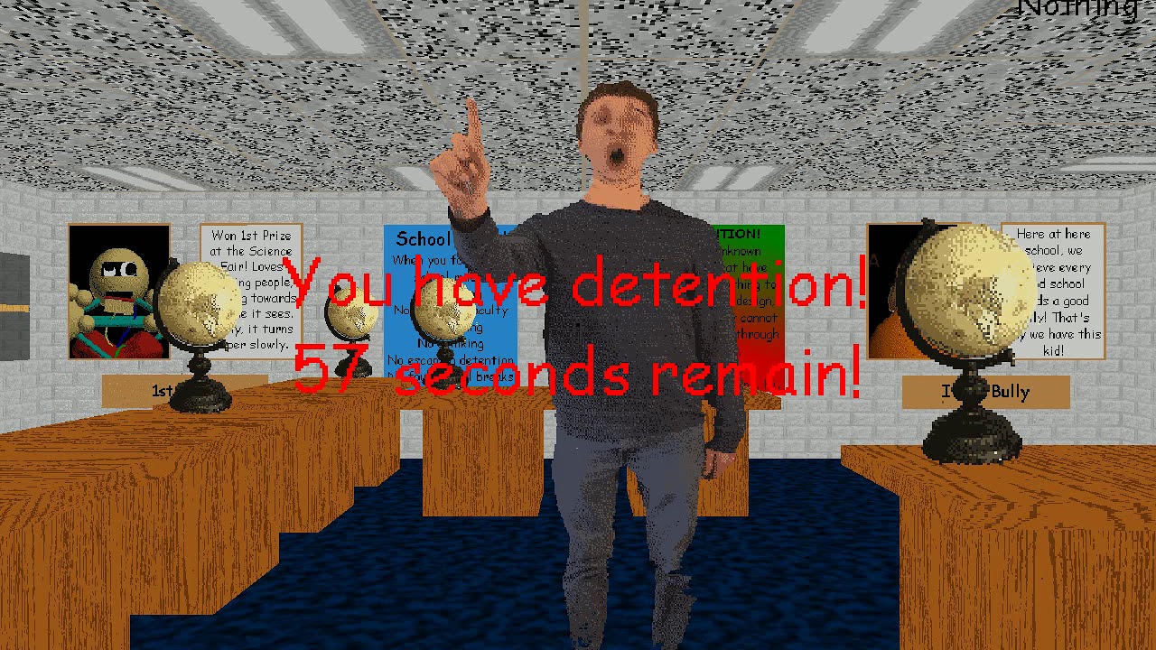 Baldi's Basics - No bullying & escaping detention in the halls! - YouTube