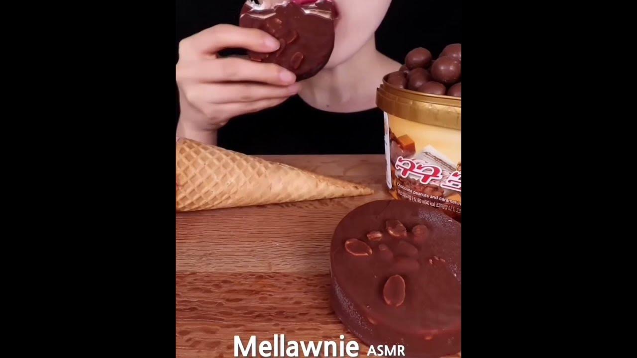 Asmr Mukbang|chocolate Marshmallow Ice Cream Maltesers 구구 초콜릿 마시멜로 아이스