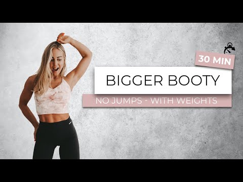 30 MIN BIGGER BOOTY - GROW YOUR BUTT WORKOUT - with weights - no jump