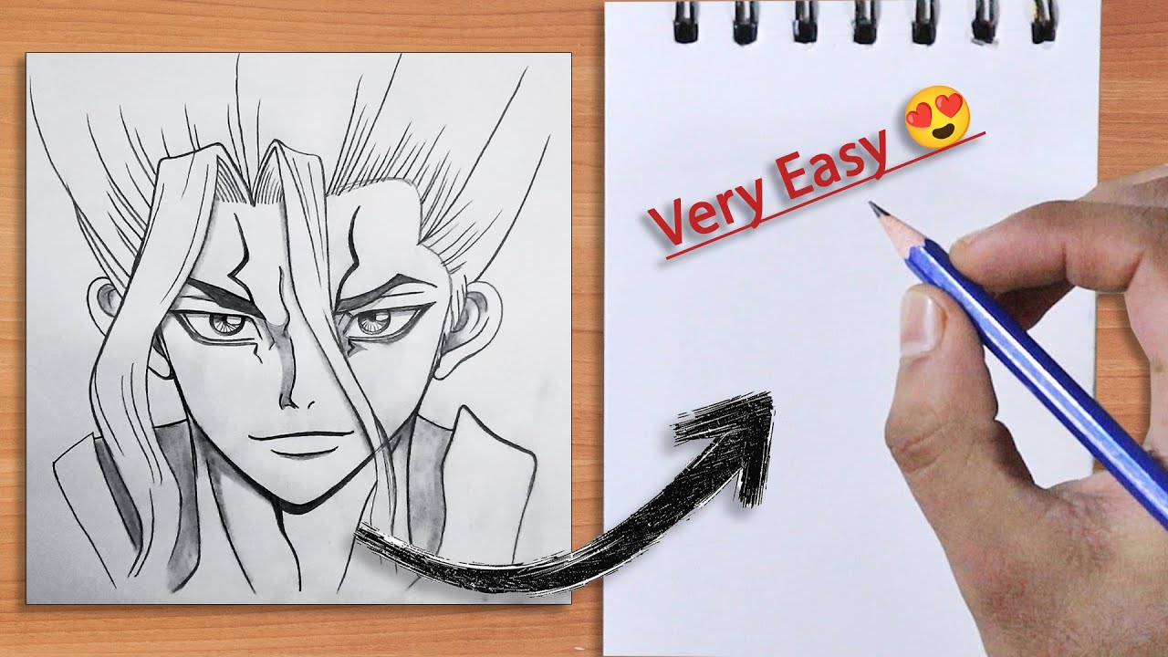 How to draw Senku | Anime style drawing drawing | Anime sketchbook tour ...
