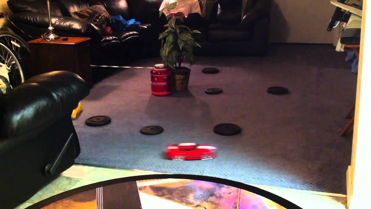 Basement RC car race - YouTube