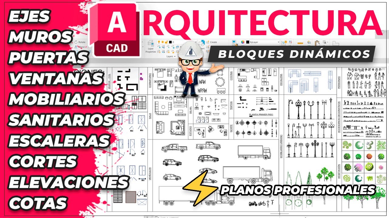🎯 BLOQUES DINÁMICOS AUTOCAD ⚡️Bloques de Arquitectura👌 - YouTube