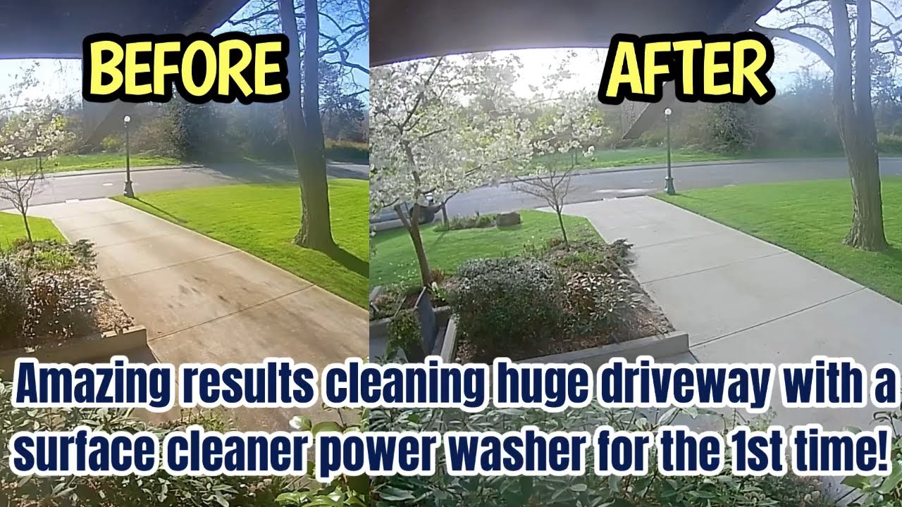 Amazing results cleaning huge driveway with a surface cleaner power ...
