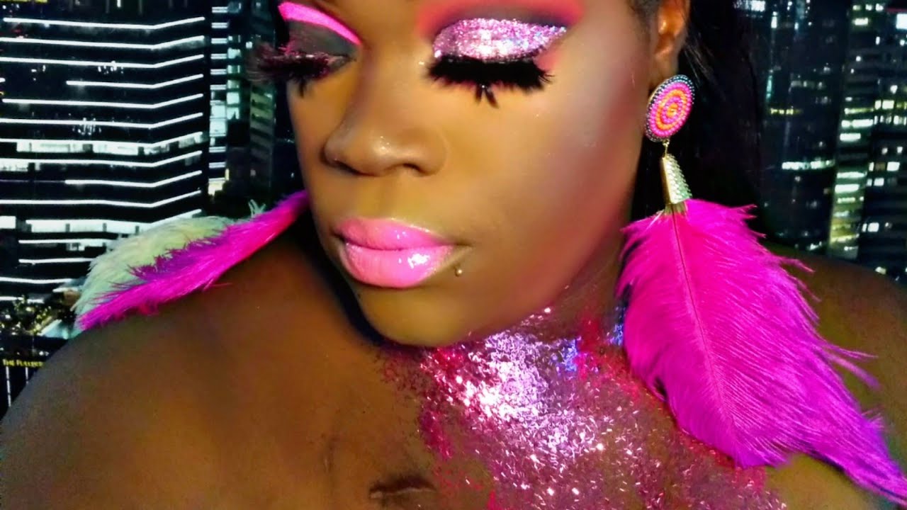 Breast Cancer Awareness|Makeup Look|Pink Neon & Glitter - YouTube