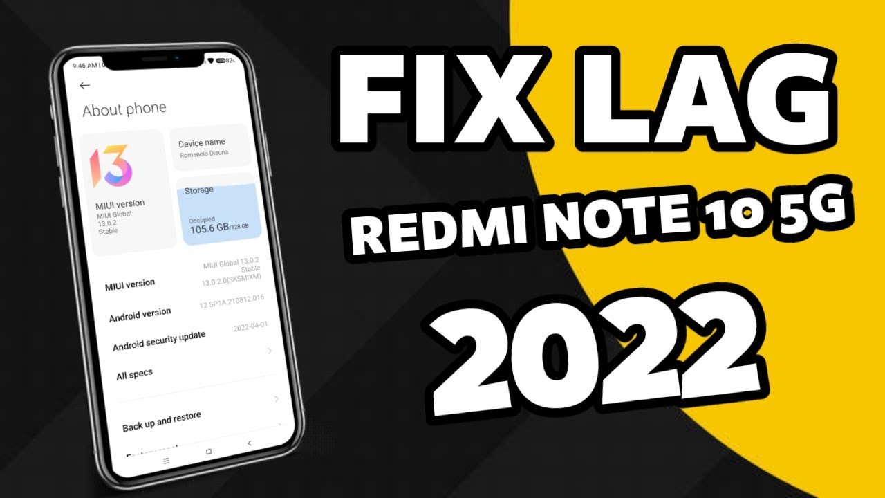 Fix lag Xiaomi redmi note 2022 - Redmi note 10(5G) - YouTube