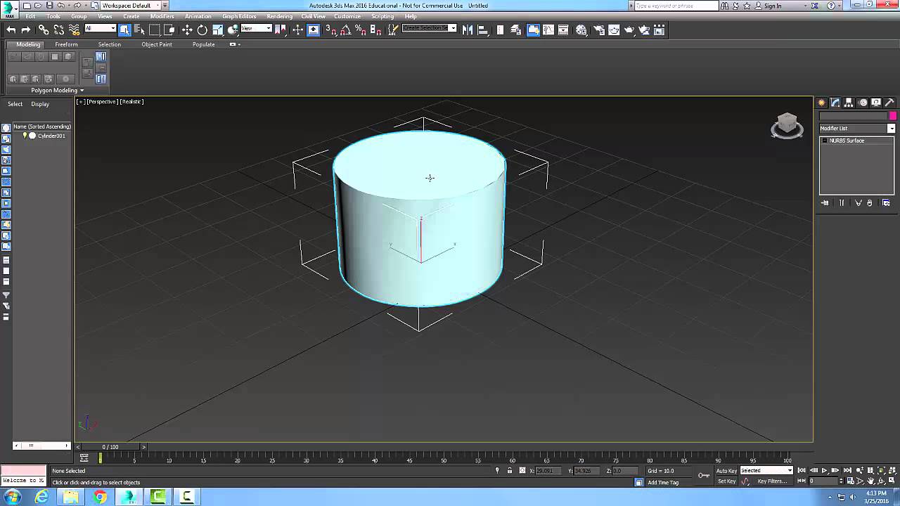 3ds Max 10-29 Modifying NURBS Objects Create Surfaces Rollout Cap - YouTube