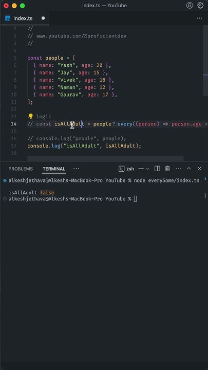 Javascript Every And Some Method Shorts Javascriptdev Proficientdev Youtube