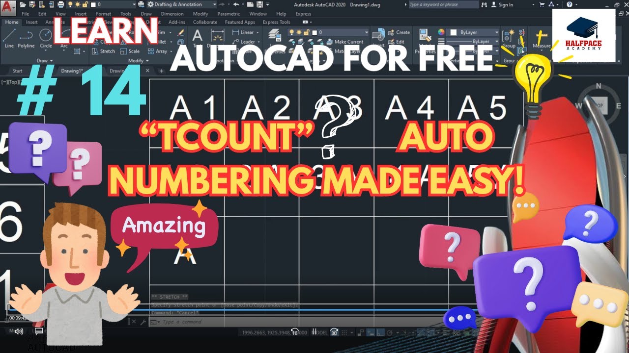 AutoCAD TCOUNT Command | Auto Numbering Made Easy! - YouTube