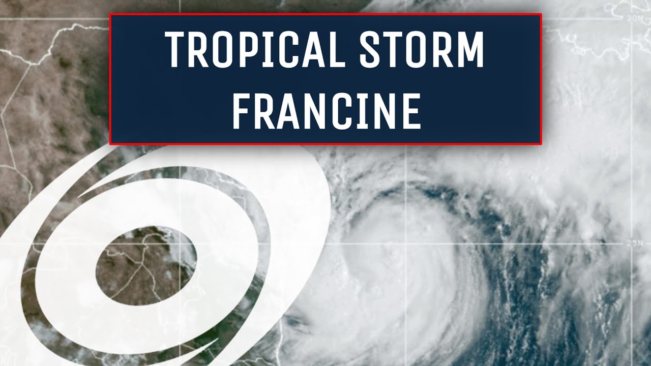 Tropical Storm Francine intensifying whilst approaching Lousiana - YouTube