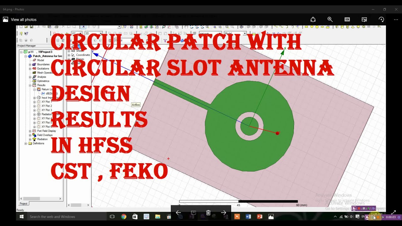 circular patch with circular slot patch antenna in hfss | cst| feko ...