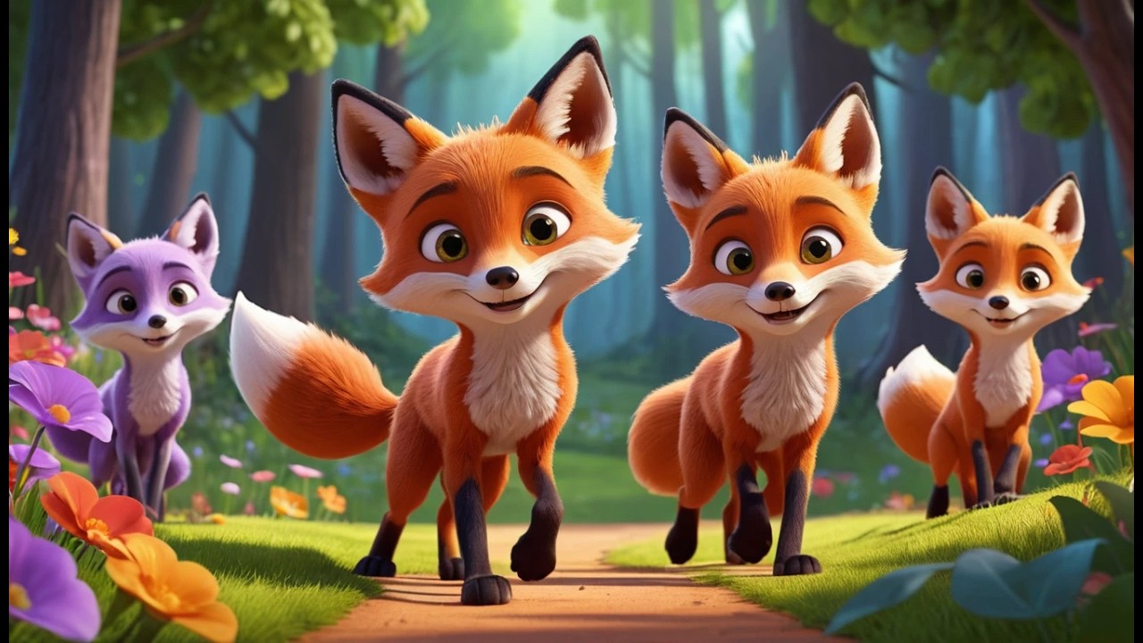 Five Little Foxes Tiptoe Tiptoe Tiptoe | Quiet Counting & Forest Animal ...