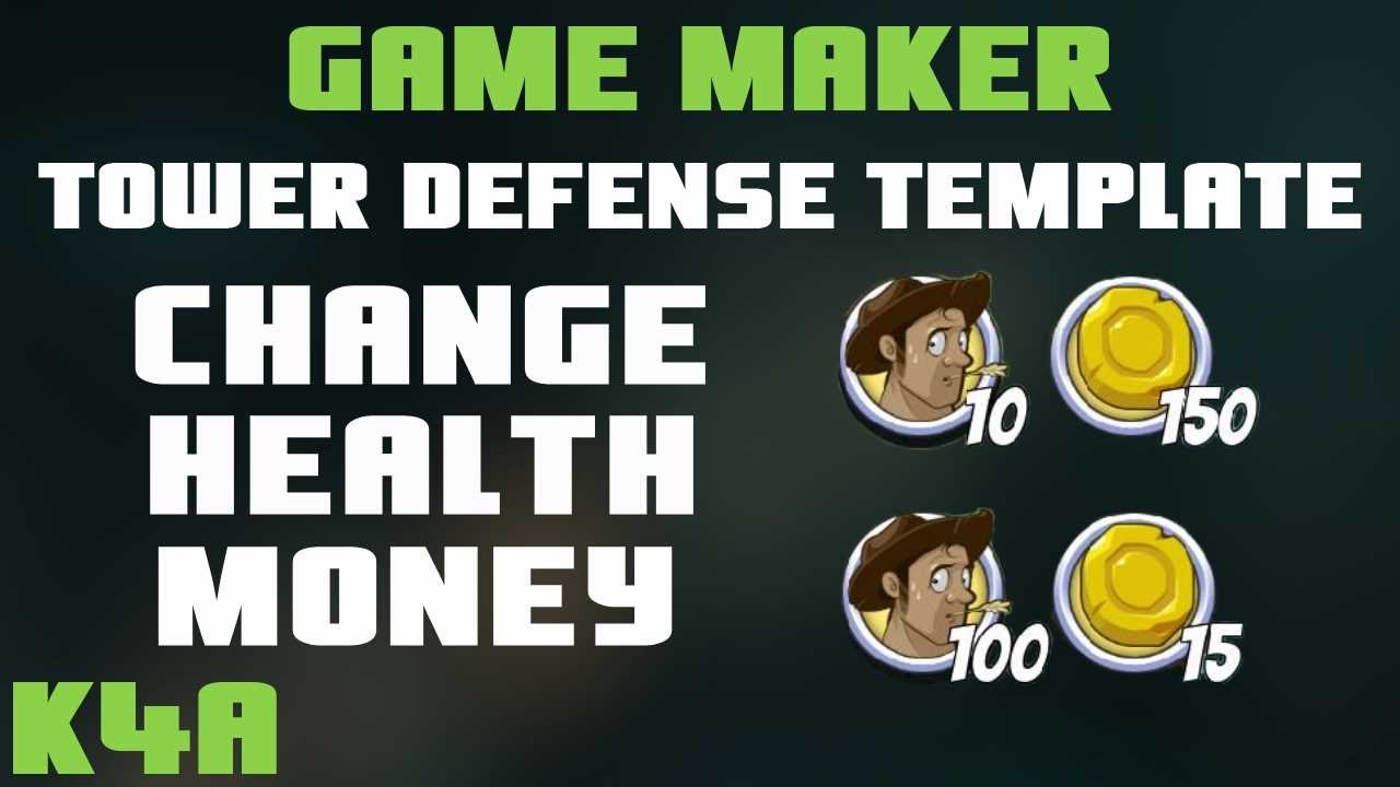 Changing health and money - GameMaker Tower Defense Template GML Visual - YouTube