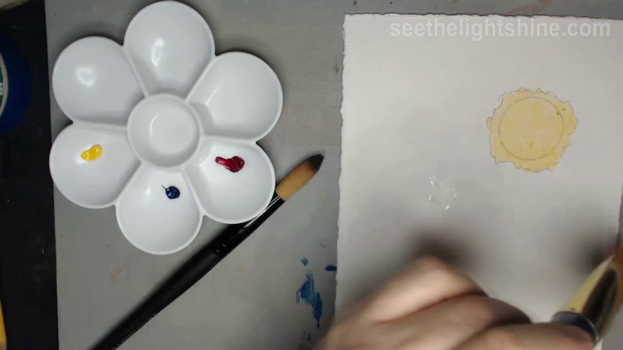 Watercolor Solar Eclipse - Pt 1 - YouTube