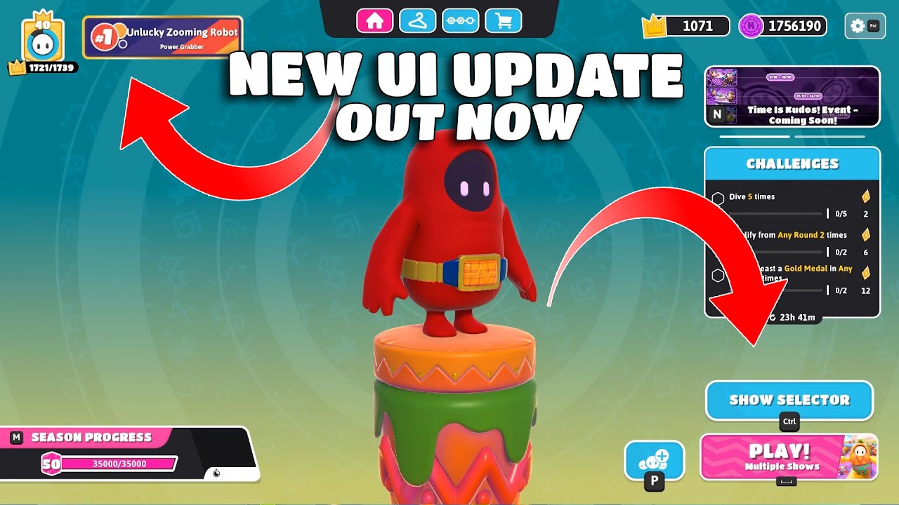 NEW UI UPDATE IS OUT & BUG FIXS -FALL GUYS SEASON 5.2 - YouTube