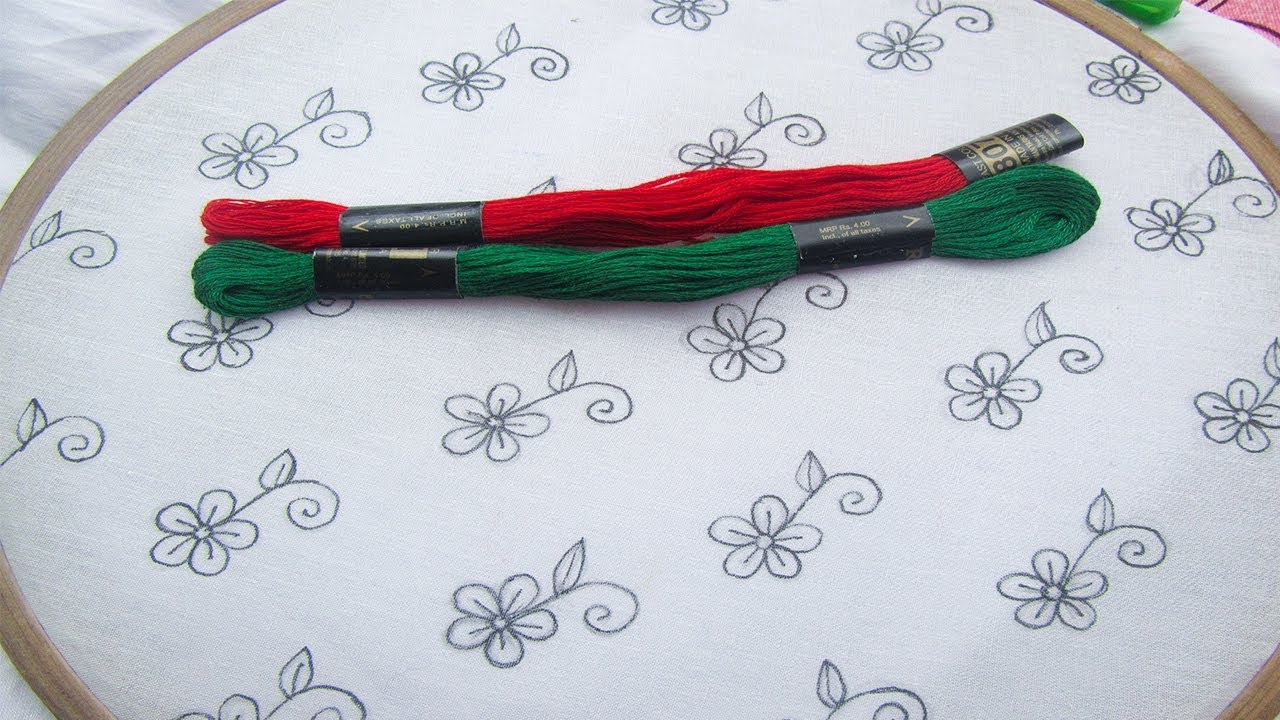 hand embroidery all over design-02, all over embroidery for dress - YouTube