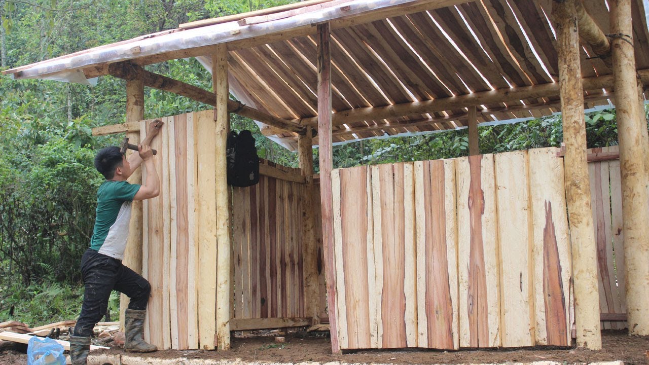 Complete wood plank wall construction - Technique of building wooden ...