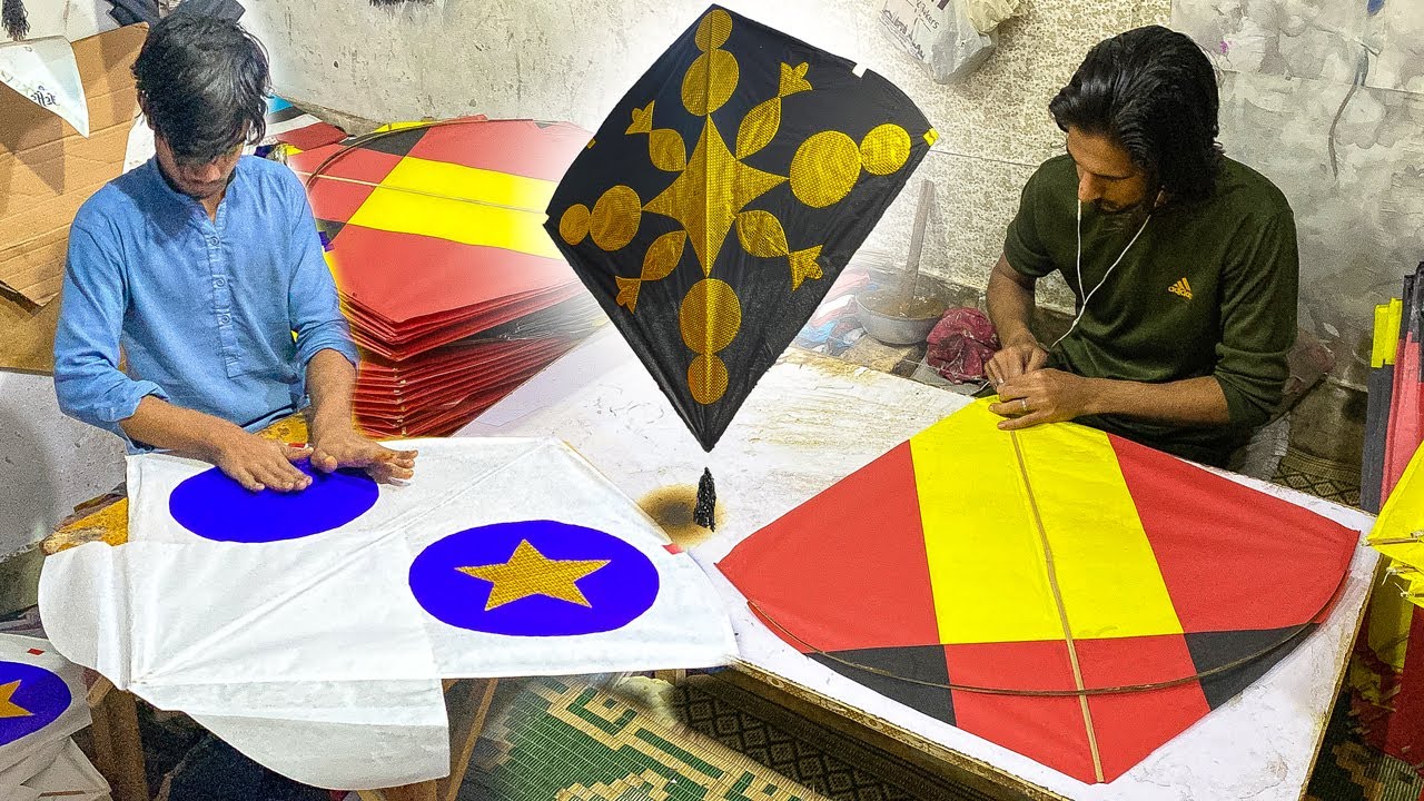 Amazing Process of Making 1000 Kites | Kite With Broom Sticks | Flying ...