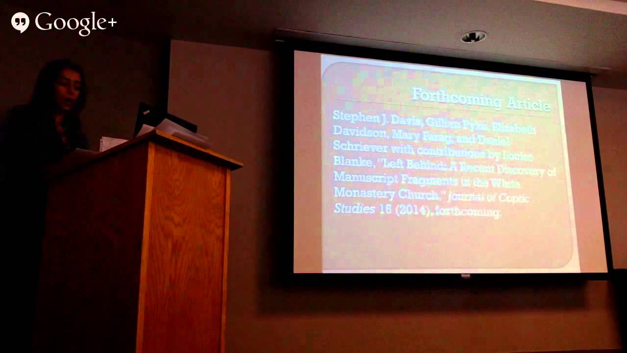 Coptic SCRIPTORIUM 12 March 2015 Session 1a: Mary Farag, White ...