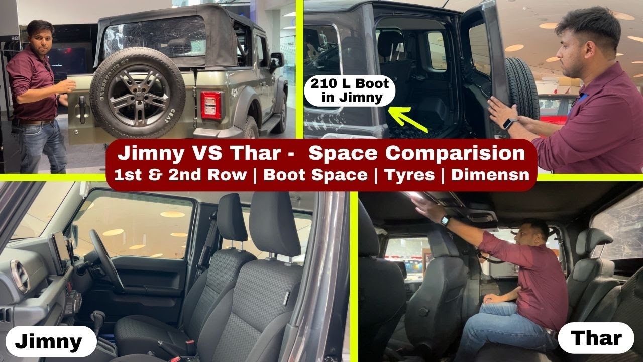 Jimny VS Thar - Space Comparision - 1st & 2nd Row - Boot Space - किसमें ...