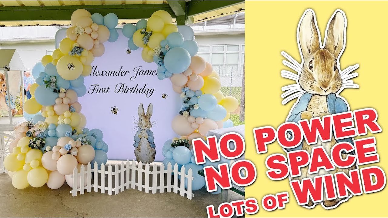 Peter Rabbit First Birthday | Balloon Decor Outside - YouTube