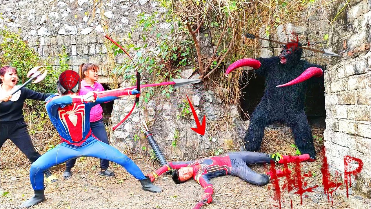 Crazy! Intense battle between Spider-Man team and 2 giant monsters ...