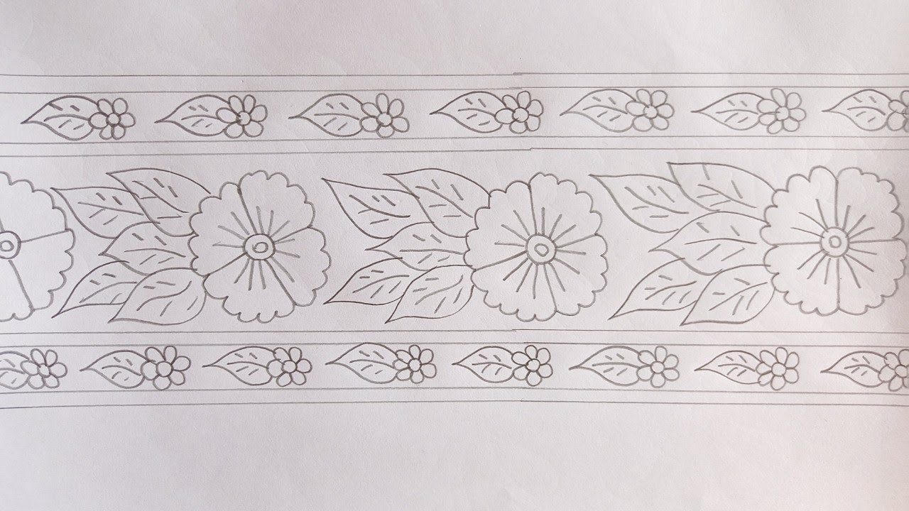 Nokshi Kathar border design //shari & kamijer border fulpata noksha ...