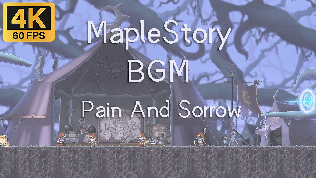🍁4K60FPS MapleStory 新楓之谷 2-Hours Seamless Version BGM (Pain And Sorrow ...