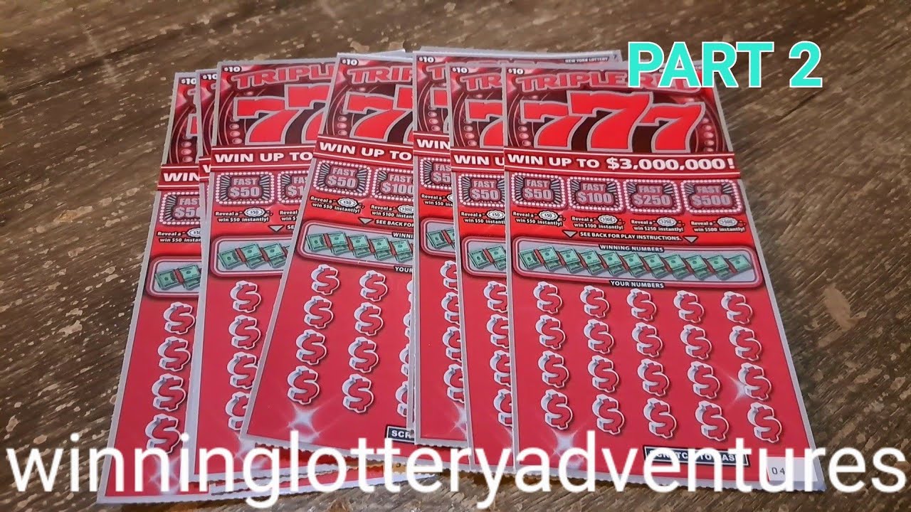 1 OF 10 TRIPLE RED 777 $10 NY LOTTERY SCRATCH OFFS PART 2 - YouTube