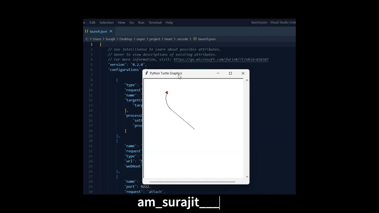 ️heart Design Using Python Turtle 🐢 Graphics Shorts Python Pythoncoding Programming 