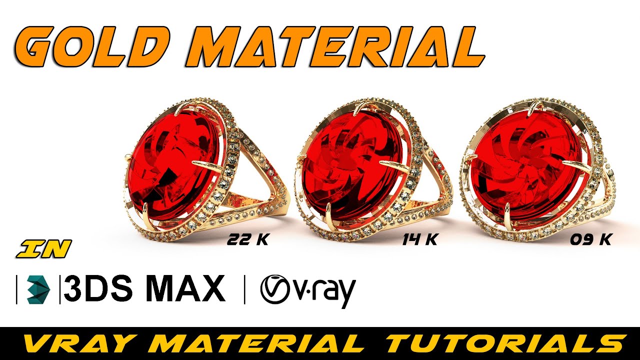 vray material Gold in 3ds Max l Vray Materials Tutorials l - YouTube