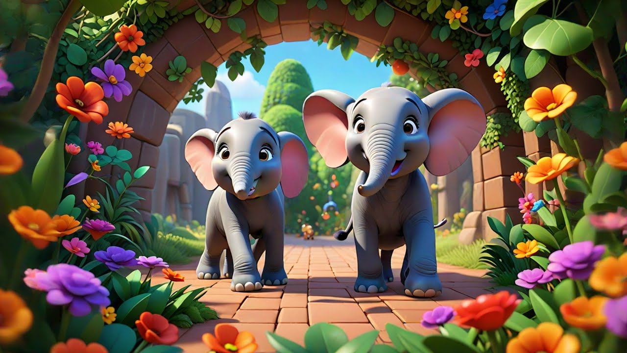 Two Little Elephants Stomp and March | Fun Animal Song for Kids ...
