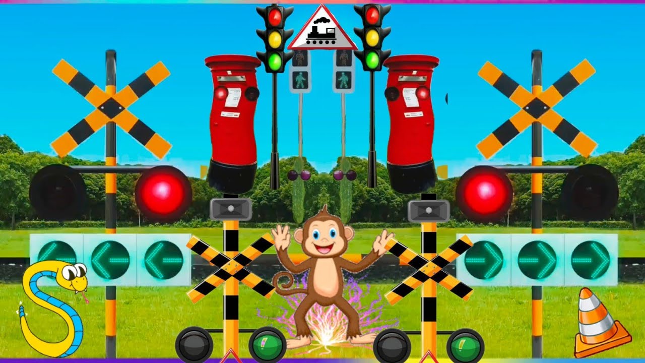 Railroad crossing game video signal traffic games #game #cartoon #games ...
