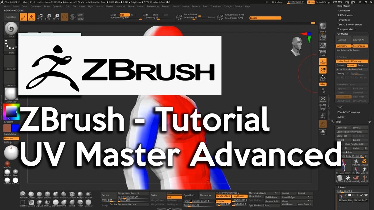 ZBrush Tutorial - UV Master Advanced - YouTube