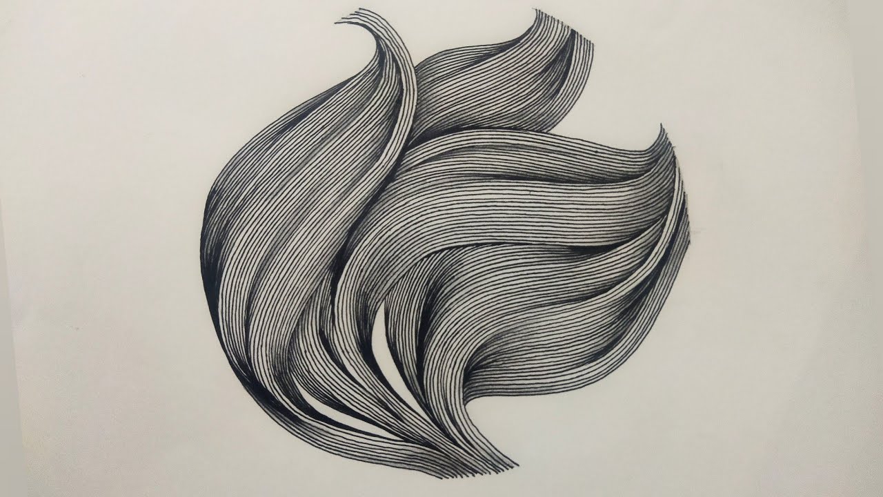 curly line art illustration - YouTube