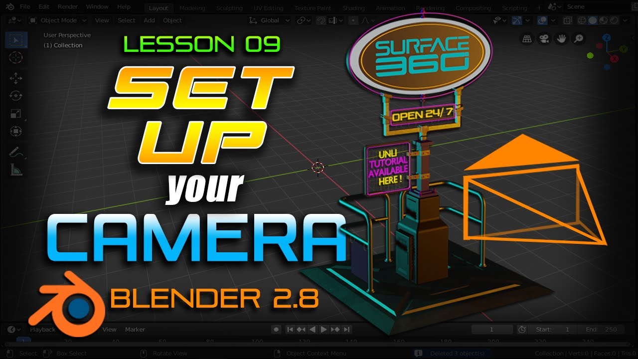 09 ADDING & SET UP Camera in 4 MINUTES! Blender 2 8 - YouTube