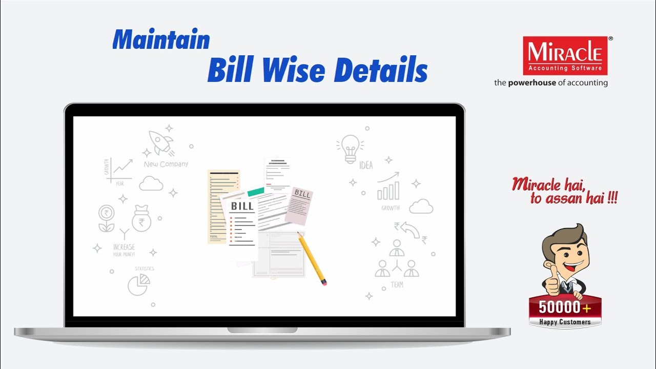 Bill to Bill Outstanding in Miracle Accounting Software - YouTube